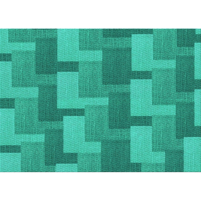 Ahgly Company Indoor Rectangle Patterned Dark Turquoise Green Area Rugs ...