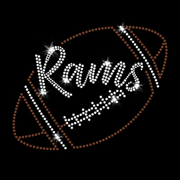 JCS Rhinestones Ravens Script Football Sparkly Bling Iron-on Clear ...