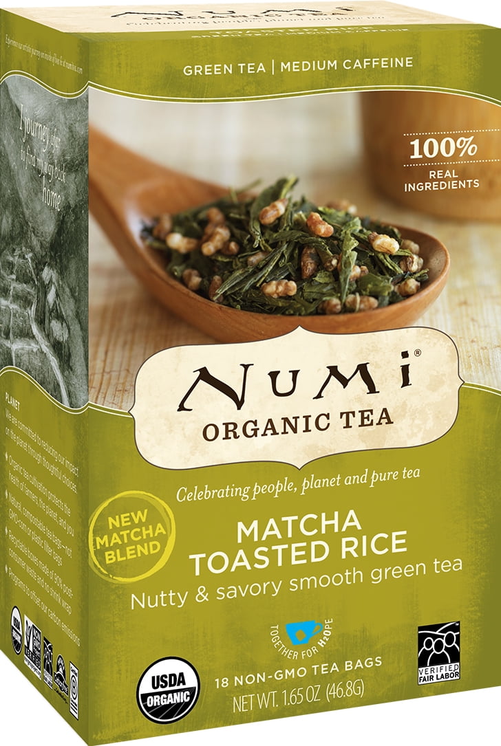 Numi Organic Matcha Toasted Rice Green Tea Bags, 18 Count - Walmart.com