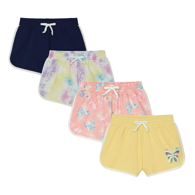 BTween Girls 4-Piece Active Performance Dolphin Shorts with Faux ...
