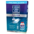 Clear Care Plus Hydraglyde Cleaning & Disinfecting Solution, Twin Pack 16 oz with 2 Lens Cases ...