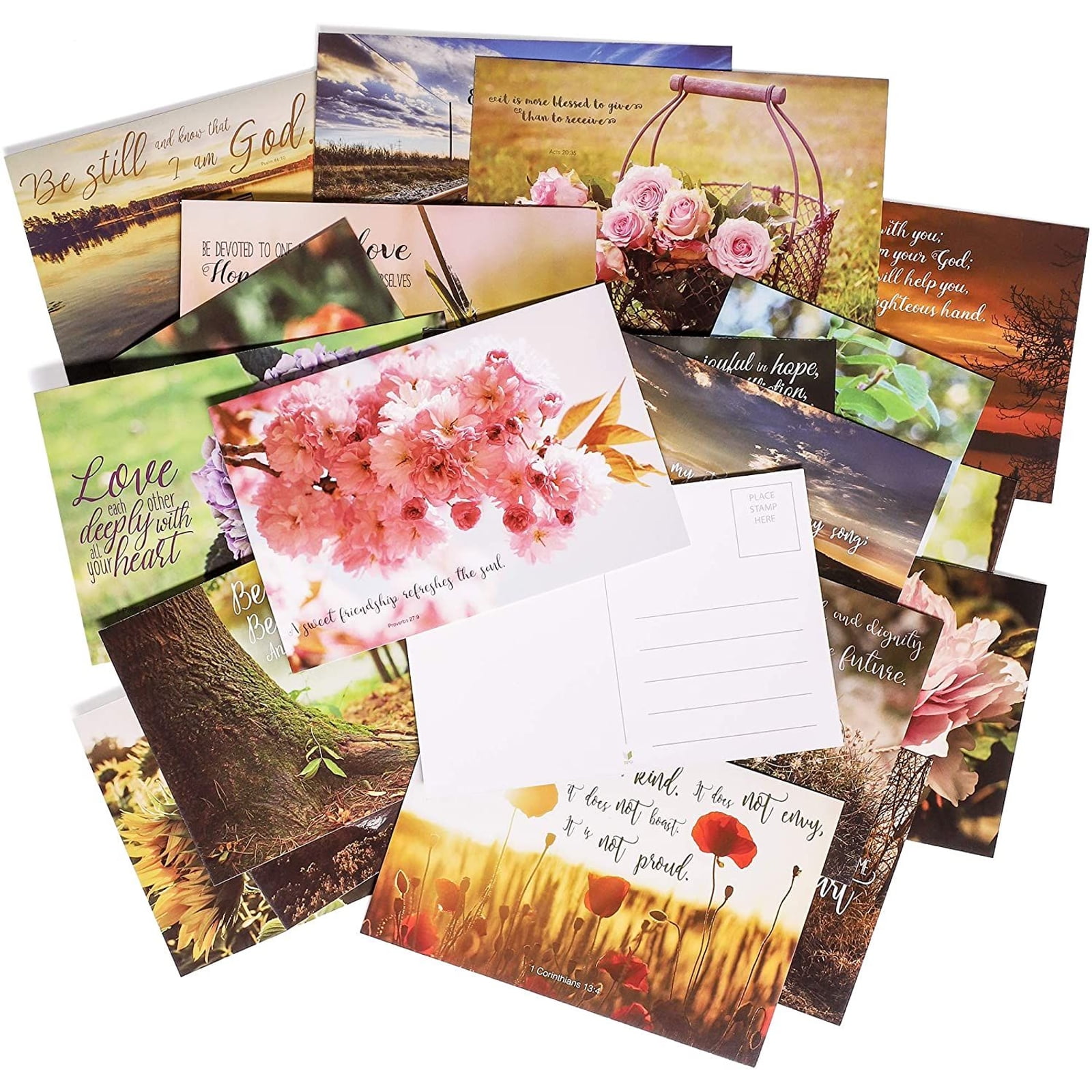 40 Pack Blank Bible Verse Postcards, All Occasion Inspirational Quotes ...