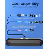 Lenrue Computer Speakers Wired USB-Powered 10W Stereo Soundbar with RGB ...