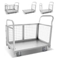 Multipurpose 4 in1 Foldable Flatbed Cart, Heavy Duty Push Cart Dolly ...