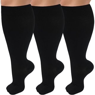 Plus Size Compression Socks for Women Men 20-30 mmHg 2xl 3xl 4xl , Wide ...