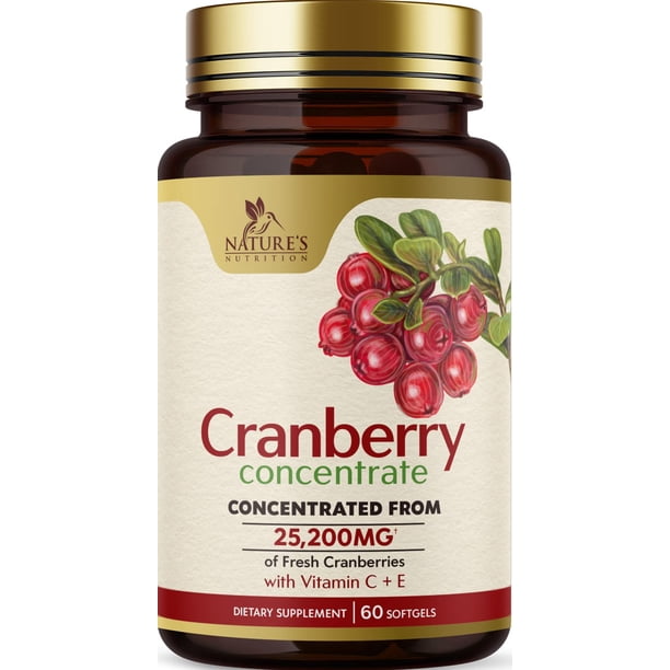 Nature's Nutrition Cranberry Softgels for Urinary Tract Support - 60 ...