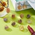 12Pcs 12 Style Iron Wrap-around Spiral Bead Cage Pendants with Gemstone ...