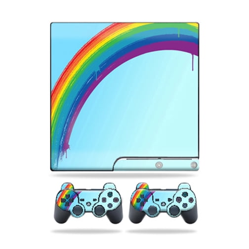 Skin Decal Compatible With Sony Playstation 3 PS3 Slim + 2 controllers ...