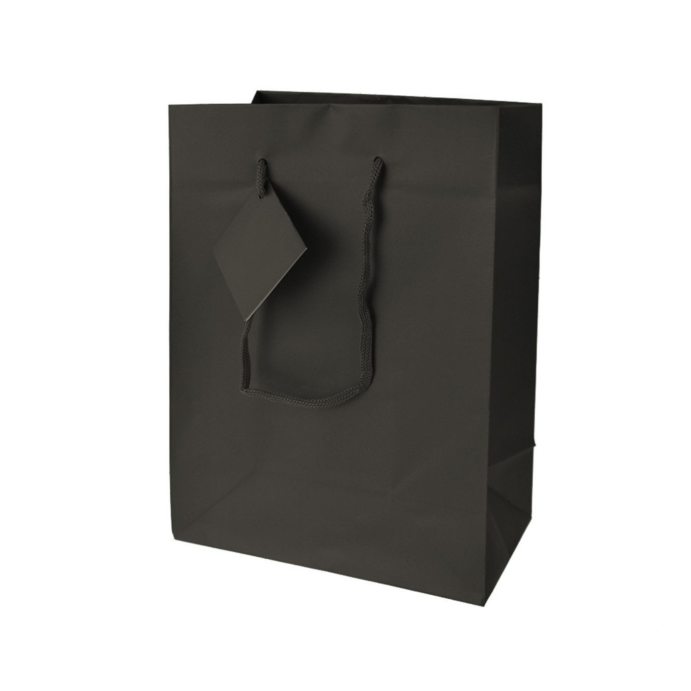Solid Colored Matte Gift Bags with Tag, 9-1/2-Inch, Black - Walmart.com