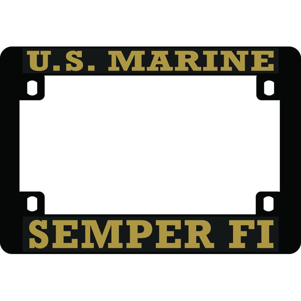 US MARINE SEMPER FI MOTORCYCLE LICENSE PLATE FRAME HEAVY PLASTIC USMC ...