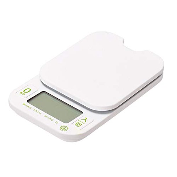 PEARL KINZOKU Digital kitchen scale 3.0kg dose HAKARI D-6467 White ...