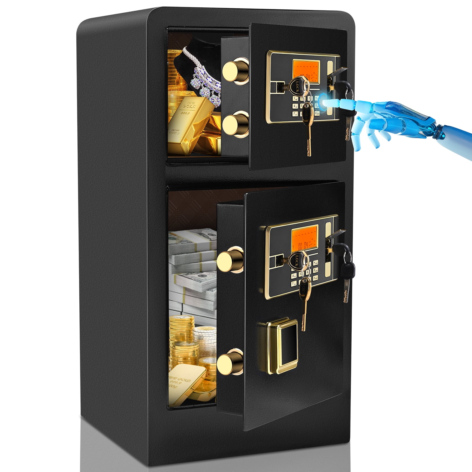 SRWTRCHRY 6.5 Cu. ft. Large Double Door Security Safe Box Steel Safe ...