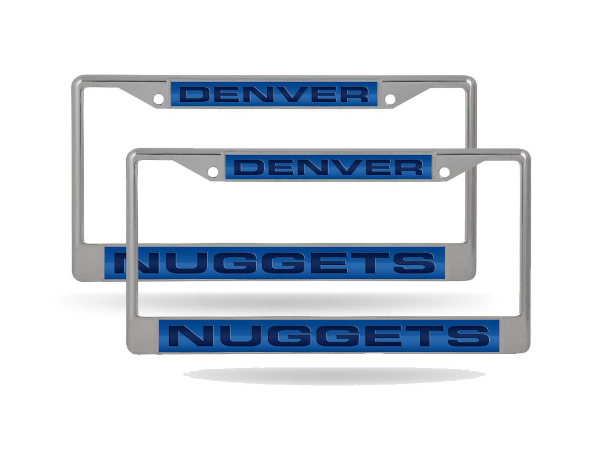Denver NBA Nuggets (Set of 2) Chrome Metal Laser Cut License Plate ...