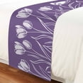 Bed Runner Purple Tulip Flowers Bedding Scarves Soft Decorative Bed ...