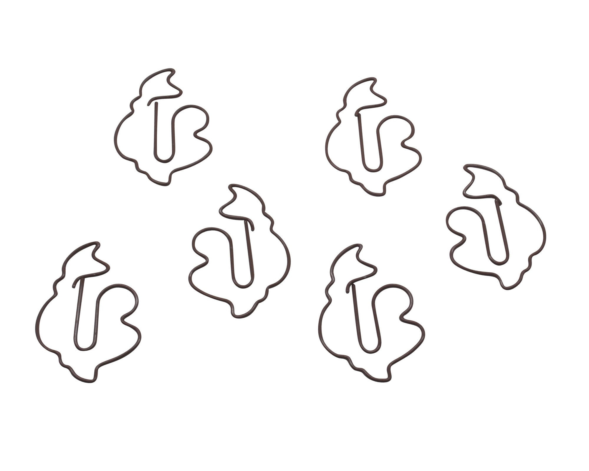 25 Count Brown Poop Shaped Paper Clips, Poop Lover Cute Gifts, Office ...