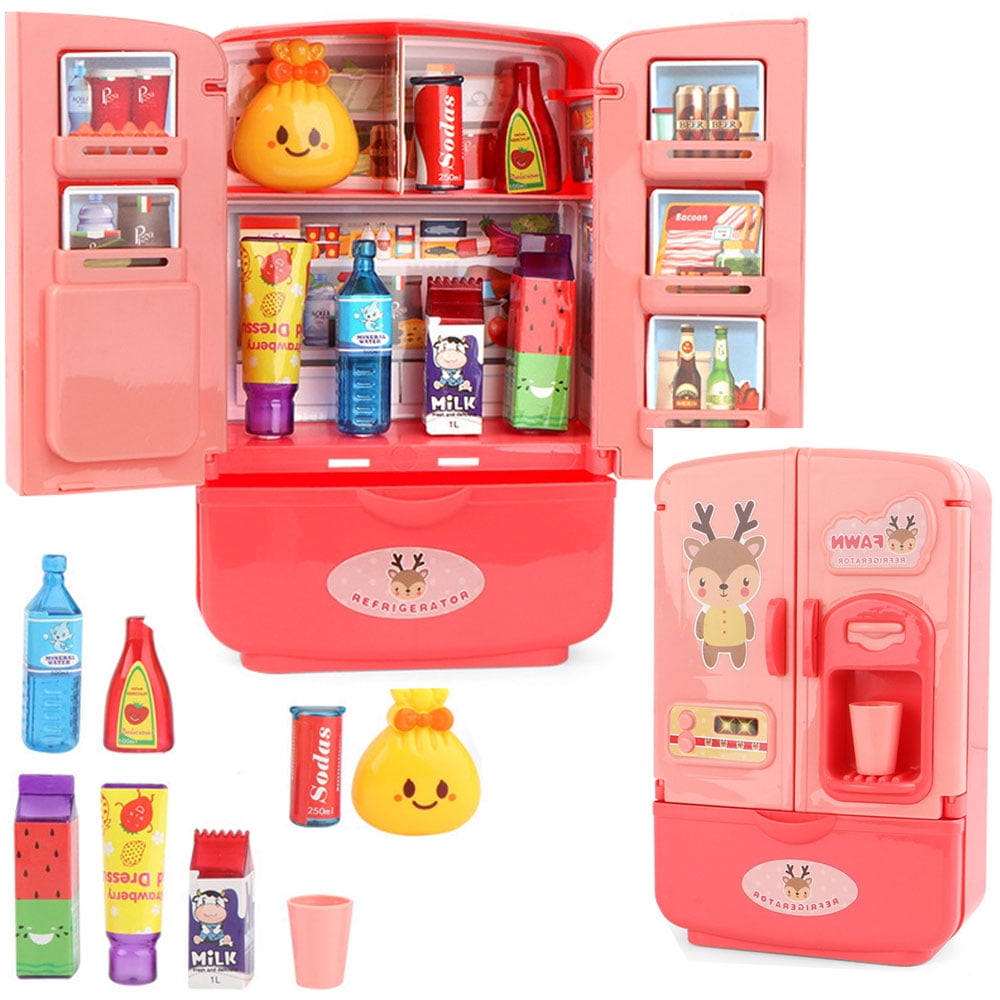 HAOAN Mini Fridge Toy Set with Accessories Kitchen Furniture Food Toys ...