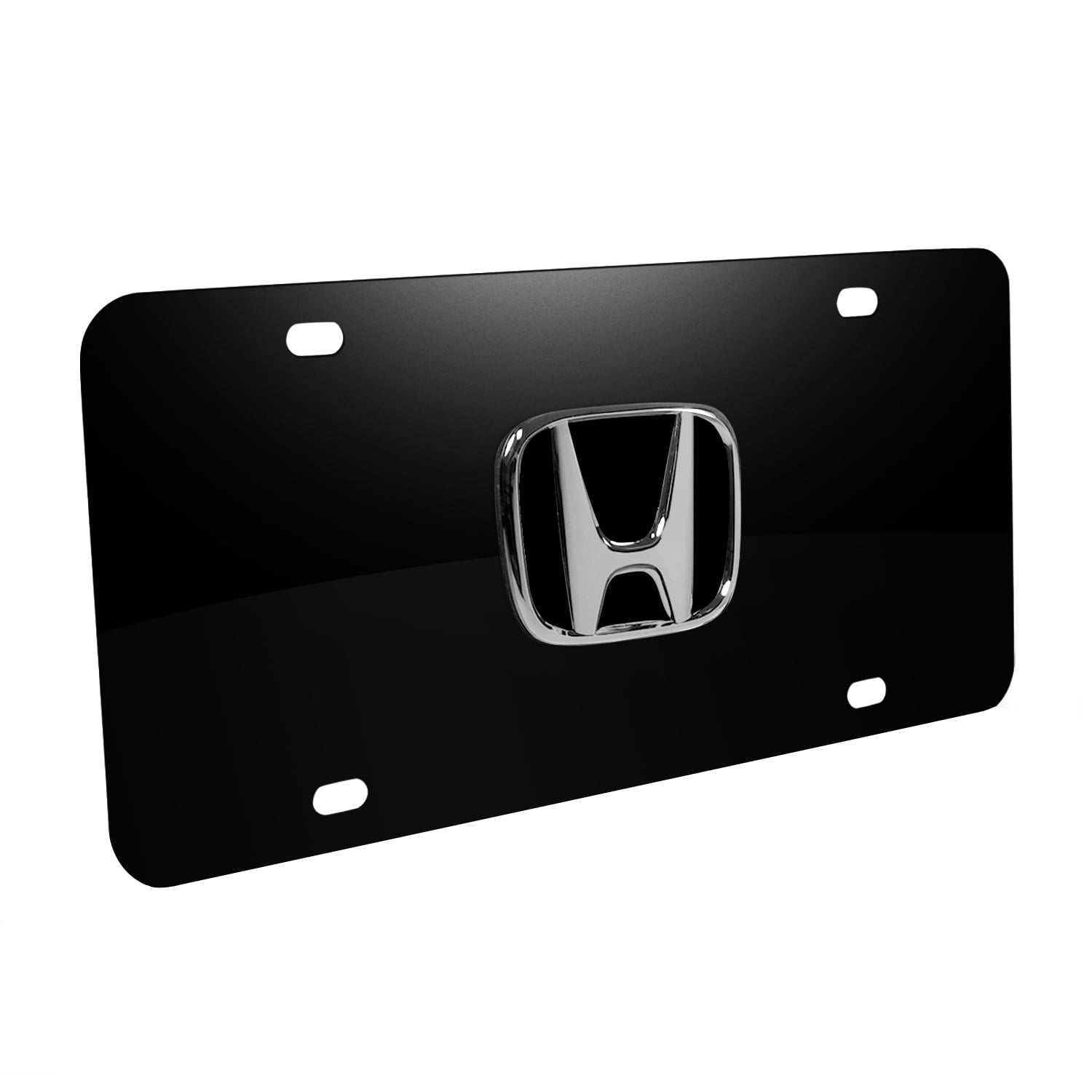 Honda Logo License Plate (Chrome on Black) - Walmart.com