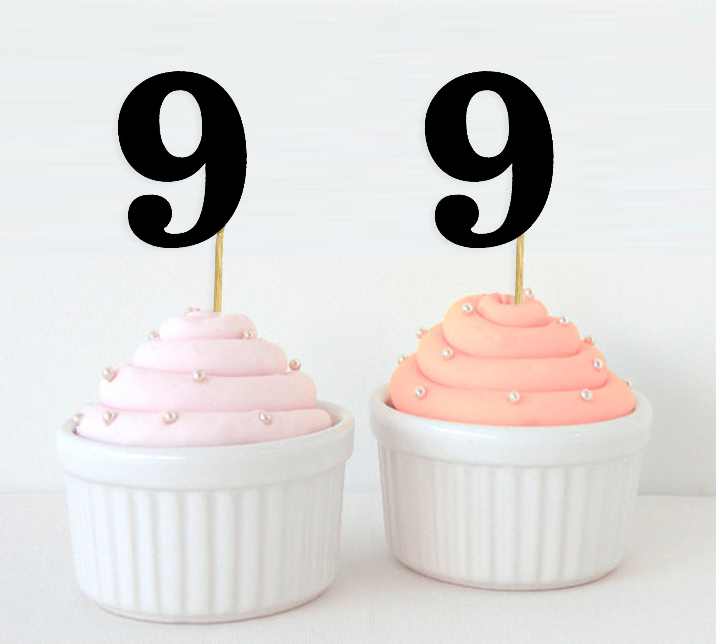 Darling Souvenir, Number 9 Birthday Year Cupcake Toppers, Birthday ...