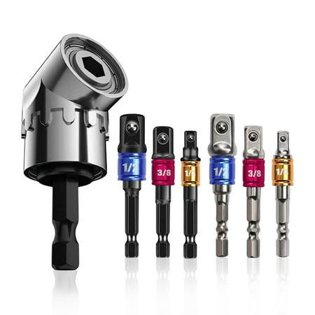 Hexagon to Square Drill Socket Adapters Kit Impact Steel Drill Driver ...