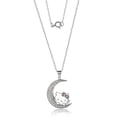 Sanrio Hello Kitty Sterling Silver Moon Cubic Zirconia Pendant Necklace ...