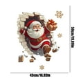 Santa Breakthrough Wall Sticker, PVC Peel Funny Large 3D Santa Claus ...