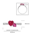 Cali Trove Created Ruby Pink Sapphire Diamond Heart Band Ring in 925 ...