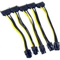 8 Inch Sata 15 Pin To 6 Pin Pci Express Card Power Adapter Cable 5 Pack