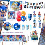 Sonic Birthday Decorations, 98Pcs Sonic Party Decorations & Sonic Party ...