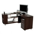 Inval L-Shaped Reversible Computer Desk, Espresso - Walmart.com