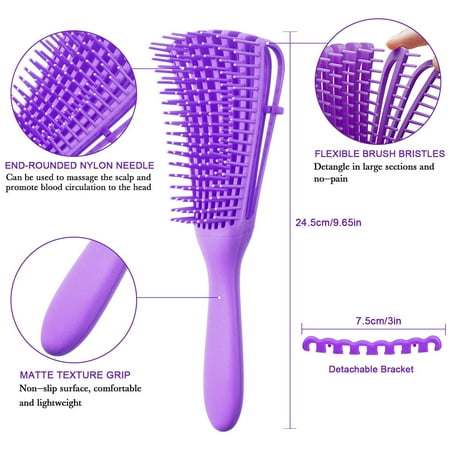2 Pieces Detangling Brush for Afro America/ African Hair Textured 3a to ...
