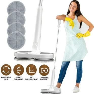 Spin Mop Round Electric Mop Floor Scrubber Cordless Electric Mop ...