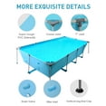 "Naipo 15FT Rectangle Above Ground Swimming Pool, PVC Material, Metal ...
