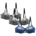 BRGZLK 3 Pack Plus Size Bra for Women Trendy Floral Lace Embroidery ...