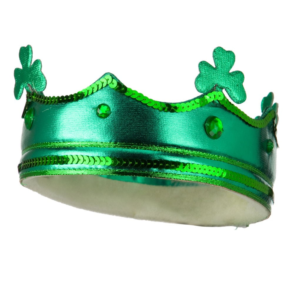 St Patricks Day Green Shamrock Crown Party Hat Adjustable Headband ...