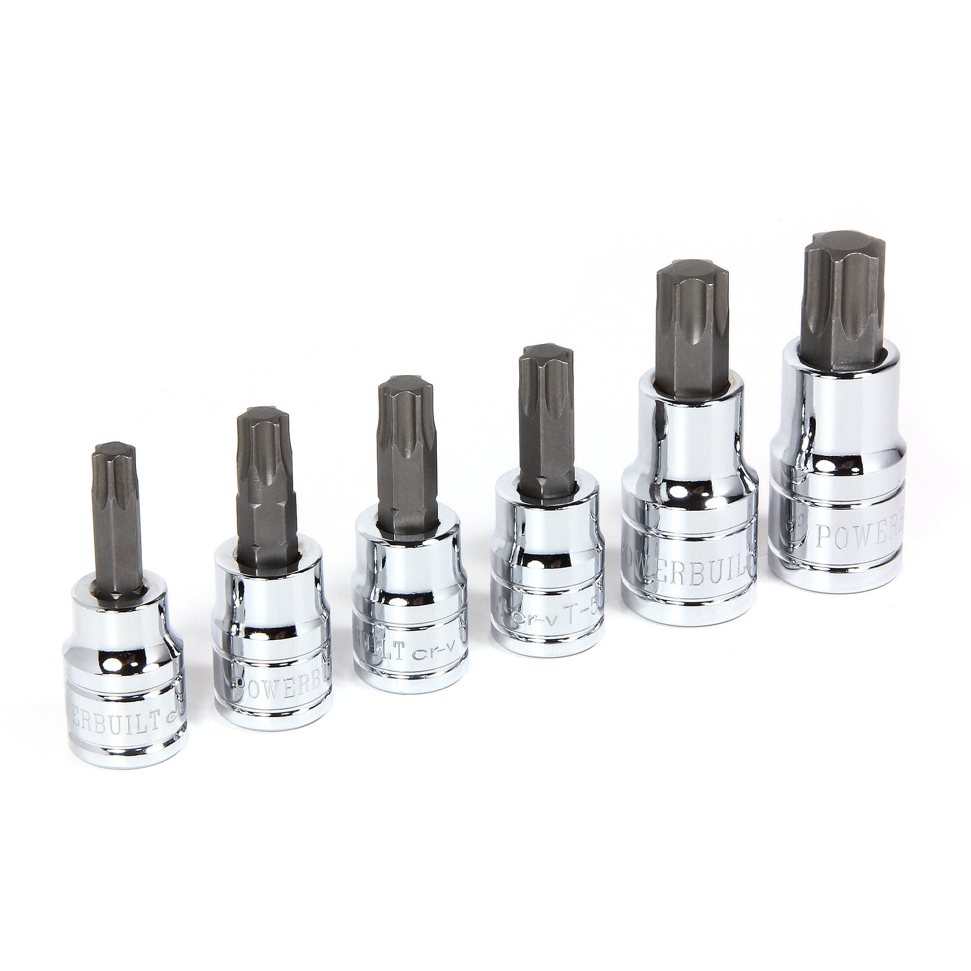 Powerbuilt 6 Piece 3/8 Inch Drive Torx Bit Socket Set - 648677 ...