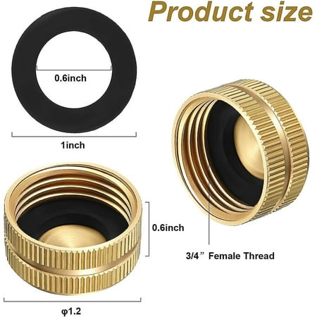 Tatum88 4 Pack Garden Brass Hose Cap, Garden Hose Female Fitting Cap,3/ ...