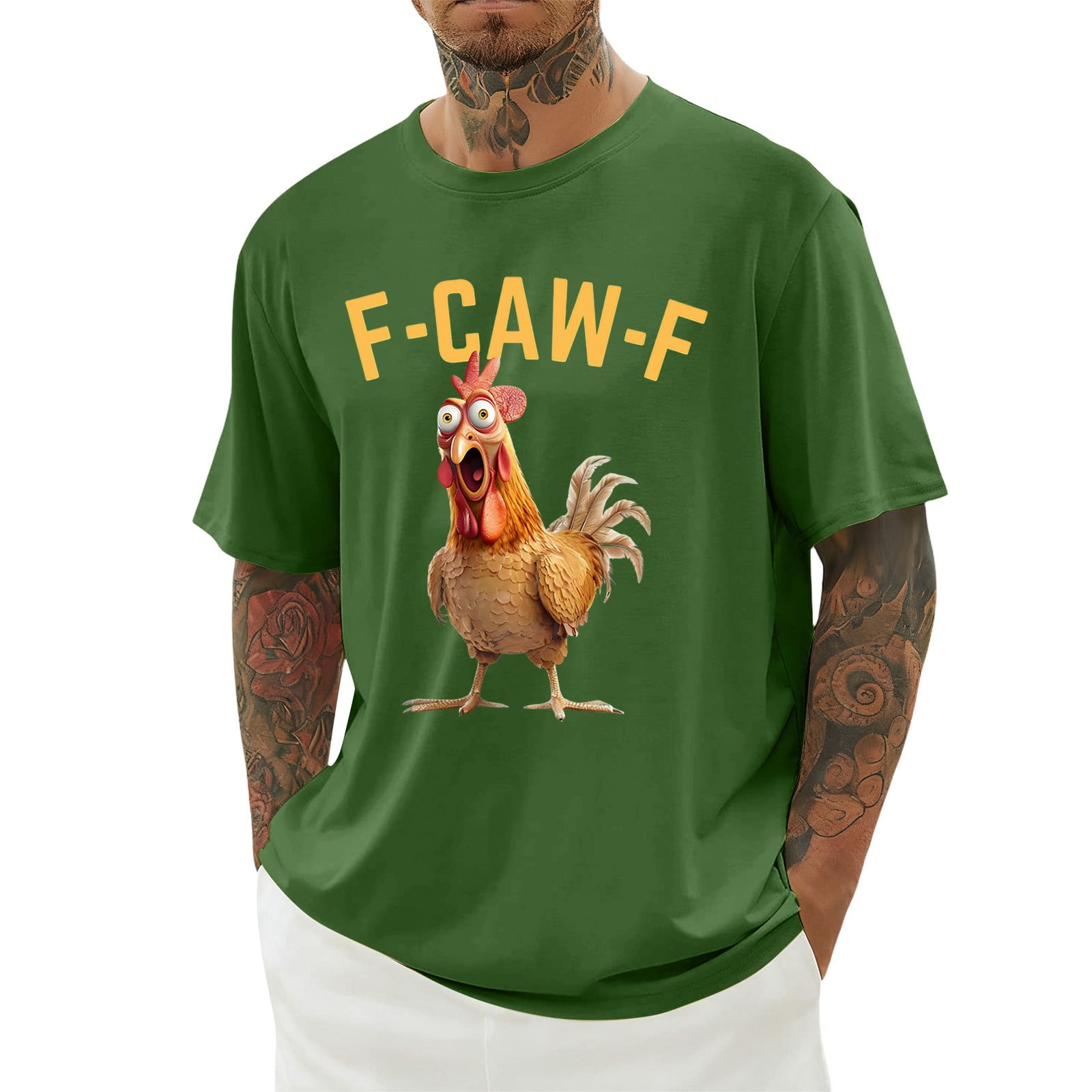 Click here for Kcodviy Funny Rooster Graphic Tee Mens Casual Shor... prices