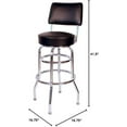 richardson seating 1958blk double ring swivel bar stool with back ...