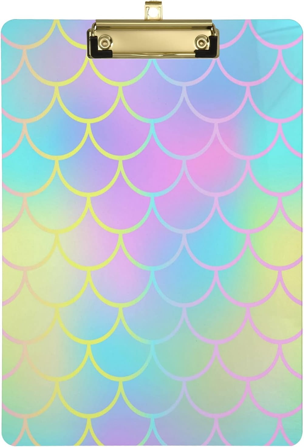 FMSHPON Mermaid Scale Fish Clipboard Hardboard Wood Nursing Clip Board ...