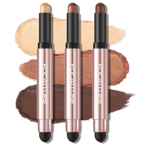 FOCALLURE 3 Pcs Shimmer & Matte Eyeshadow Sticks,No Crease Waterproof ...