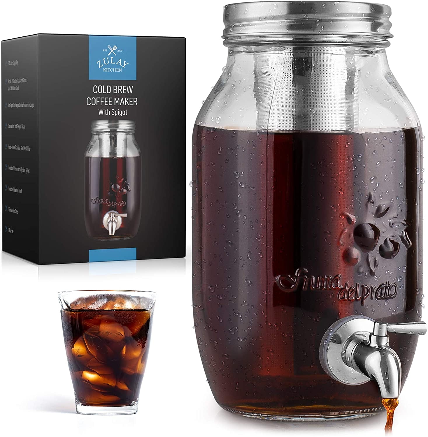Cafetera cold brew de 1.5 litros con jarra de vidrio EXTRA G Zulay ...
