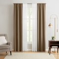 Mainstays Twill Blackout Rod Pocket 4 Piece Curtain Set, Brown Bag, 27. ...