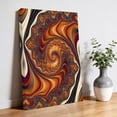 Abstract Canvas Wall Art for Living Room, Swirling Shape Brown Gold Red ...