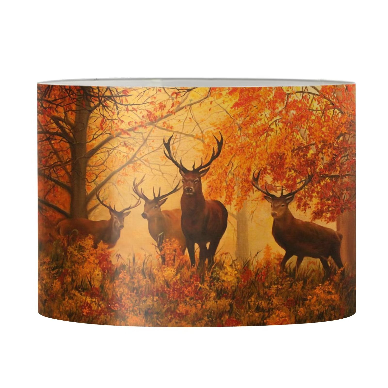 NETILGEN Maple Trees with Elk Lamp Shade Fashion Home Office Decor Drum ...