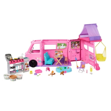 Barbie DreamCamper 3-in-1 Playset: Vehicle, Camping RV with Pool, 50 ...