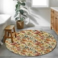 Fall Leaves 3ft Area Rug, Farmhouse Beige Botanical Leaf Autumn ...