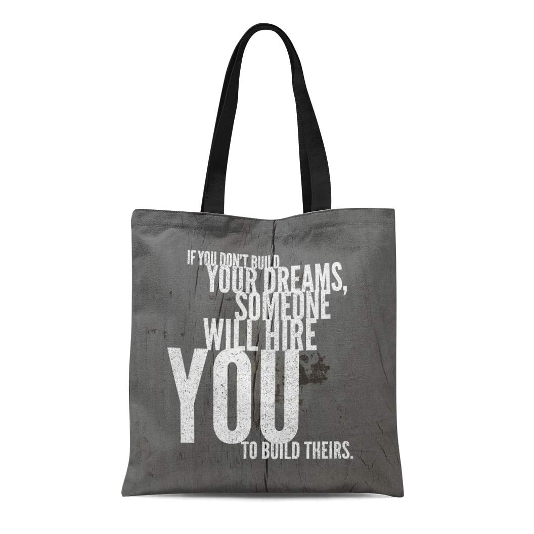 ASHLEIGH Canvas Bag Resuable Tote Grocery Shopping Bags Saying on Life ...