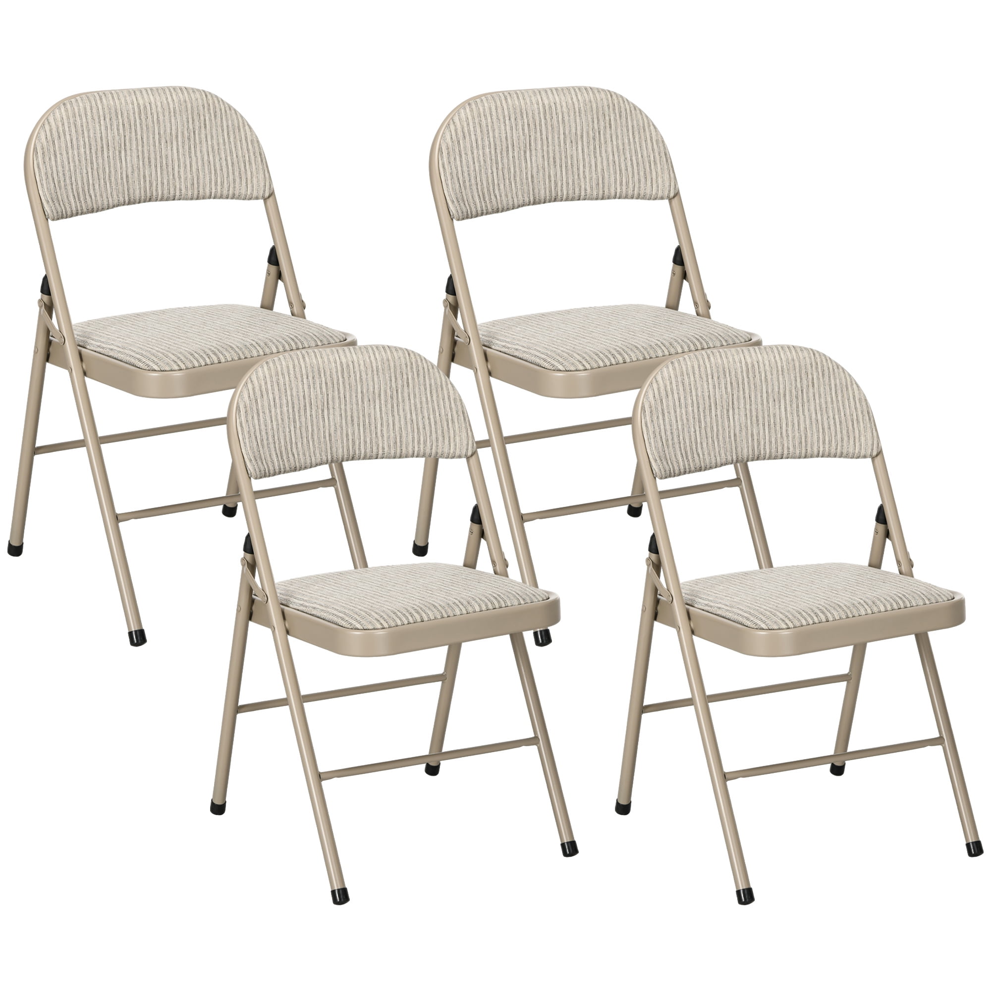 Click here for Homcom Metal Folding Chairs With Linen Cushion Fol... prices