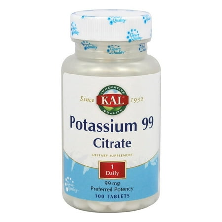Kal - Potassium Citrate 99 mg. - 100 Tablets - Walmart.com
