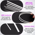 56Pcs 7 Styles Styrene Plastic Half Round Bar Rods Solid Acrylic Dowel ...